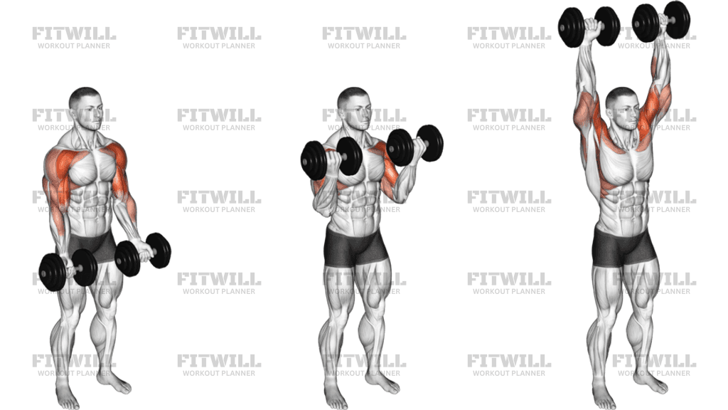 How to do Dumbbell Standing Biceps Curl to Shoulder Press: Techniques, Benefits, Tips & Tricks ...