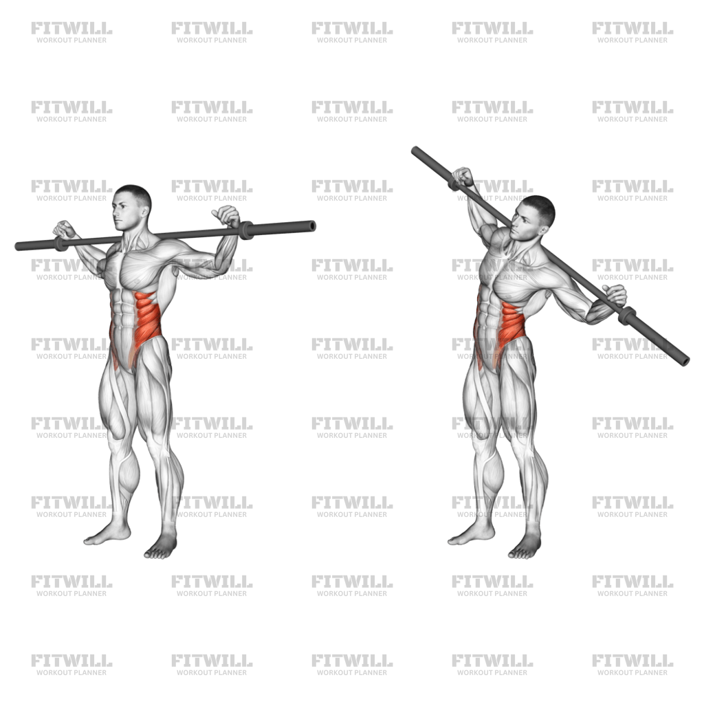 Barbell Side Bent (version 2): Exercise Guide, Video, Techniques ...