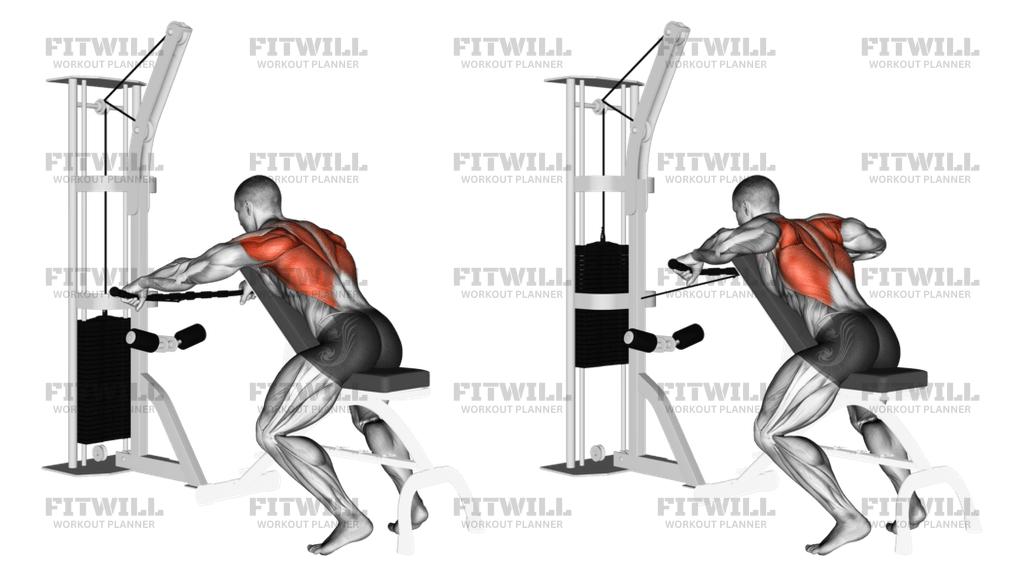 Cable Decline Seated Wide-grip Row: Exercise Guide, Video, Techniques ...