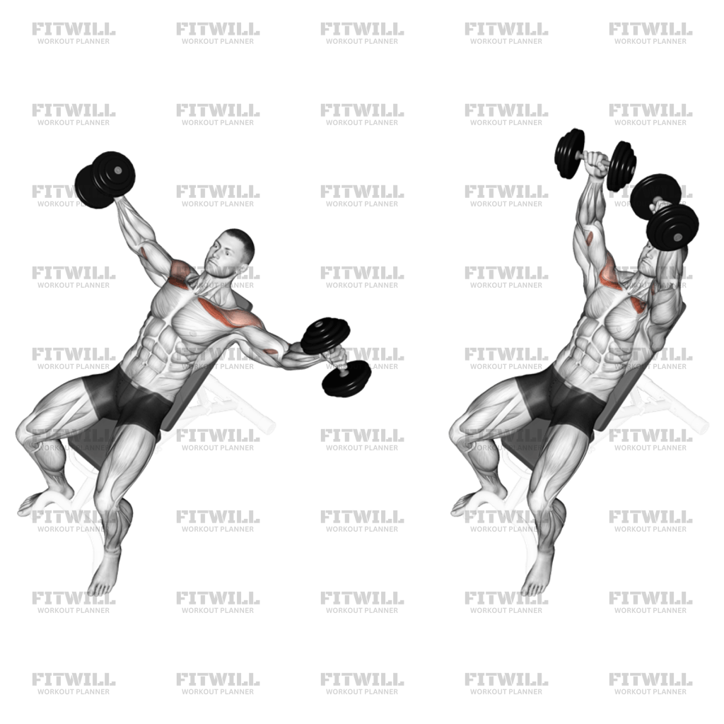 Press Inclinado Con Mancuernas: Guía de Ejercicios, Video, Técnicas ...