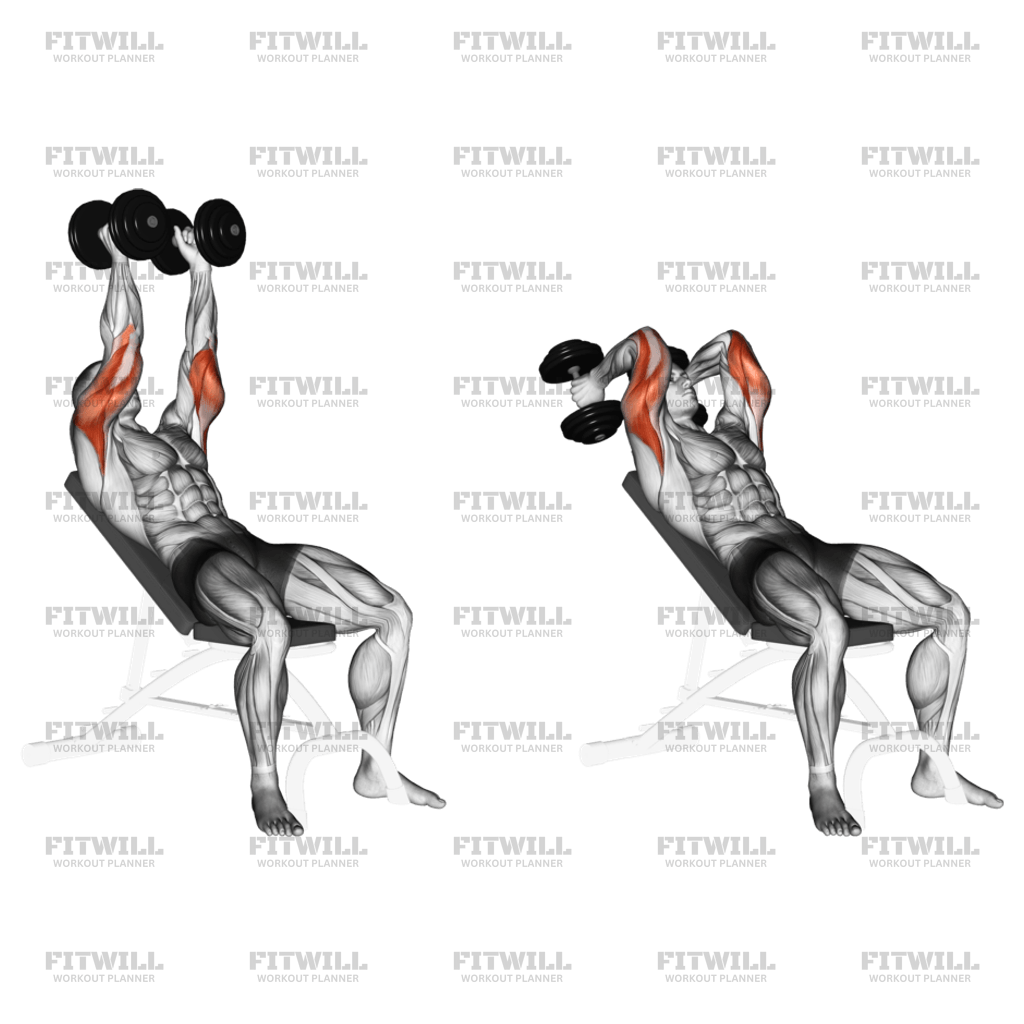 Dumbbell Incline Triceps Extension: Exercise Guide, Video, Techniques ...