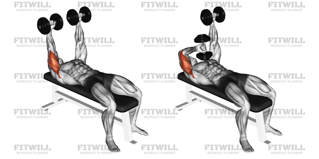 Dumbbell Lying Extension Across Face: Exercise Guide, Video, Techniques ...