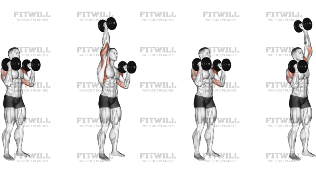 How to do Dumbbell Standing Alternate Overhead Press: Techniques ...