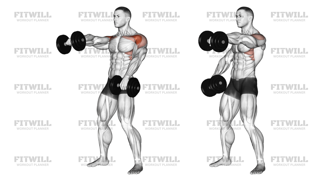 Dumbbell Standing Alternate Raise: Exercise Guide, Video, Techniques, Benefits, How to, Muscles ...