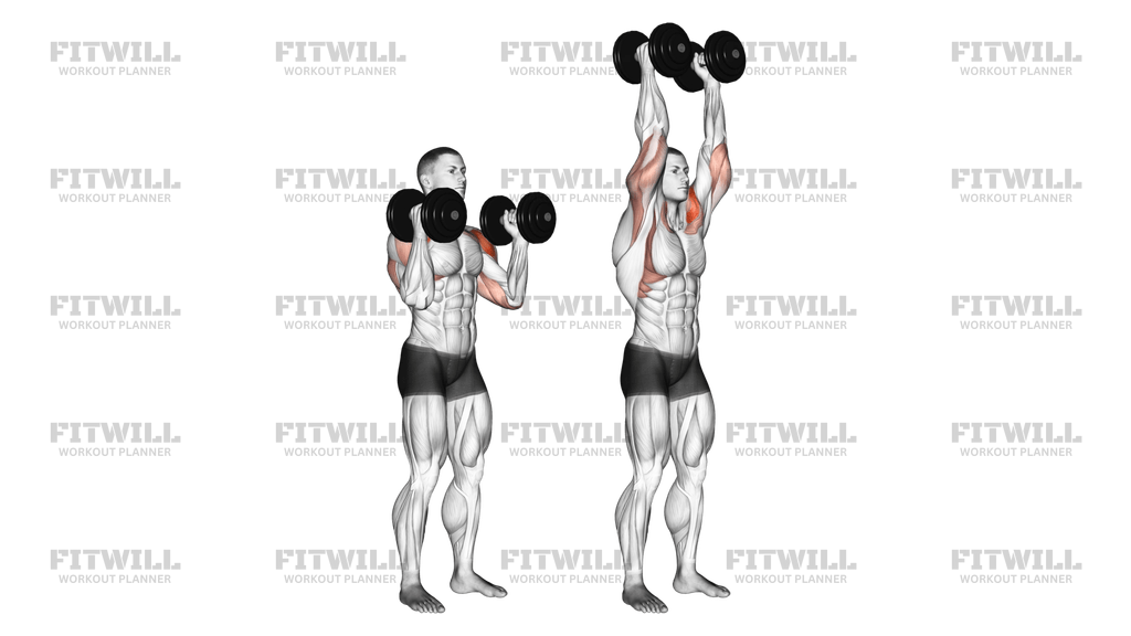 Dumbbell Standing Palms In Press: Exercise Guide, Video, Techniques ...
