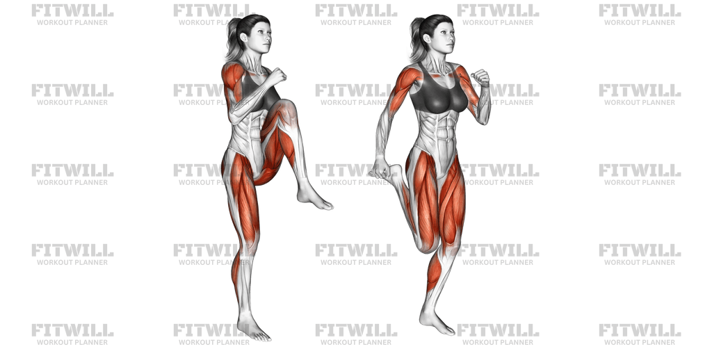 Elevaciones Alternas Con Talones Al Glúteo: Guía de Ejercicios ...