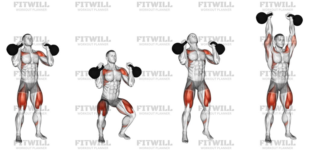 Kettlebell Double Push Press: Exercise Guide, Video, Techniques ...