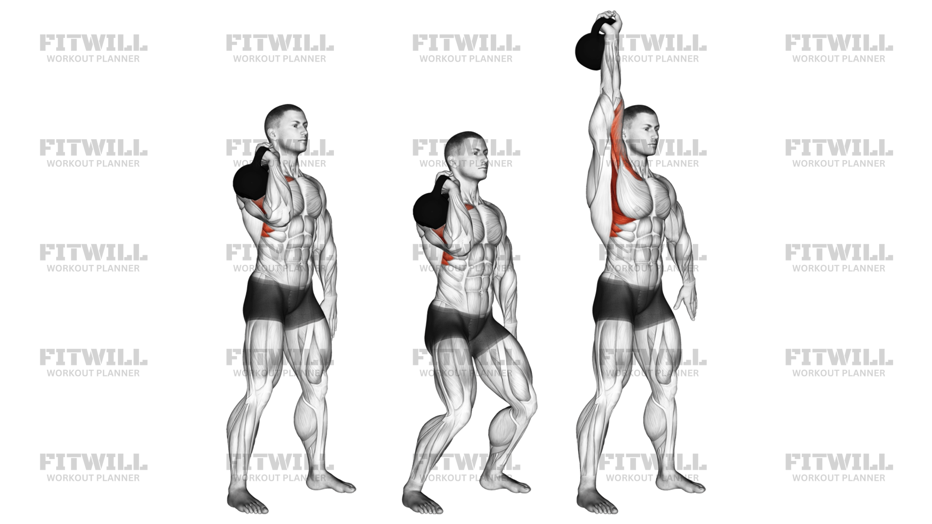 Kettlebell One Arm Push Press: Exercise Guide, Techniques, Benefits, How to, Muscles Worked ...