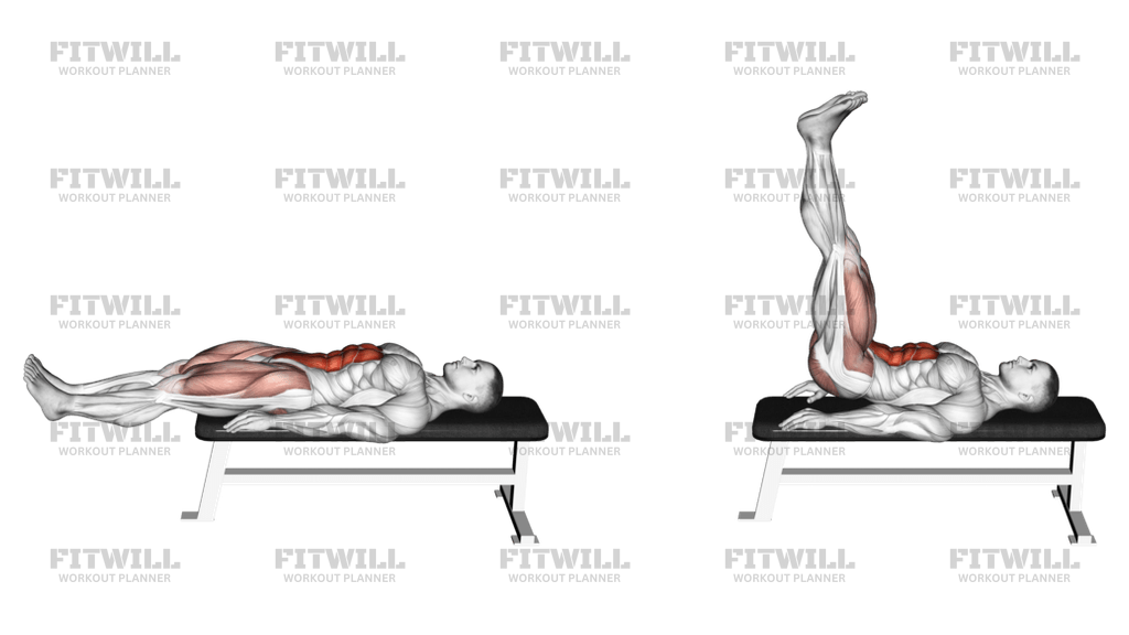 Lying Leg Raise Flat Bench: Exercise Guide, Video, Techniques, Benefits ...