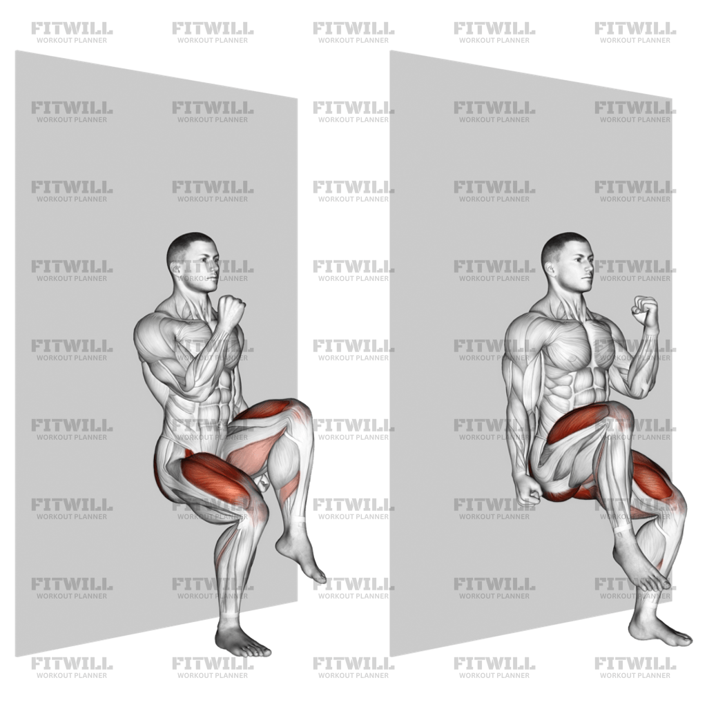 March Sit (wall): Exercise Guide, Techniques, Benefits, How to, Muscles ...