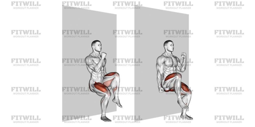 March Sit (wall): Exercise Guide, Techniques, Benefits, How to, Muscles ...