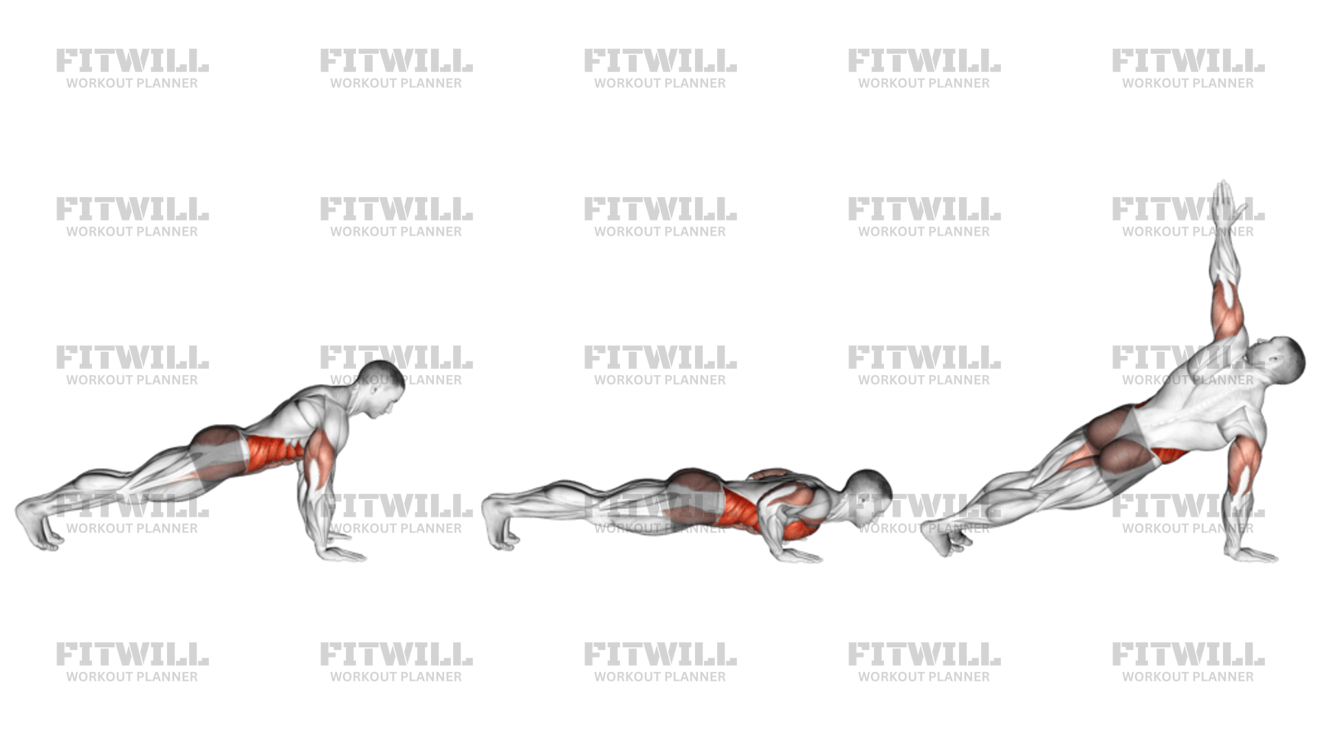 Flexión De Brazos Con Plancha Lateral: Guía de Ejercicios, Video ...