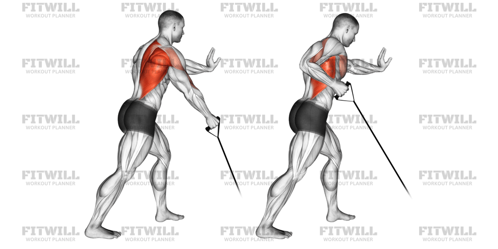 Band One Arm Standing Low Row: Exercise Guide, Techniques, Benefits ...