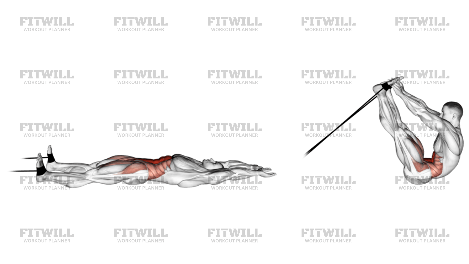 Band V-up: Exercise Guide, Techniques, Benefits, How to, Muscles Worked ...