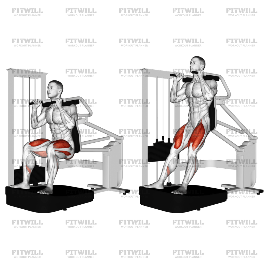 Sentadilla En Máquina De Palanca Con Silla: Guía de Ejercicios ...