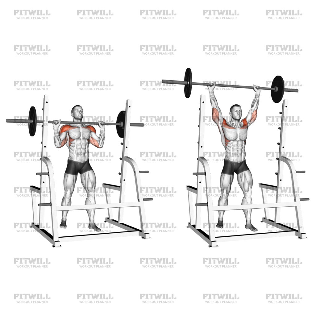 Barbell Standing Military Press: Exercise Guide, Techniques, Benefits ...