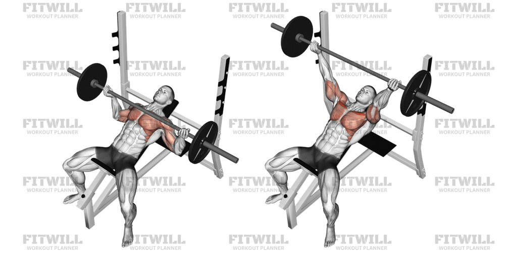 Barbell Incline Wide Reverse-grip Bench Press: Exercise Guide ...