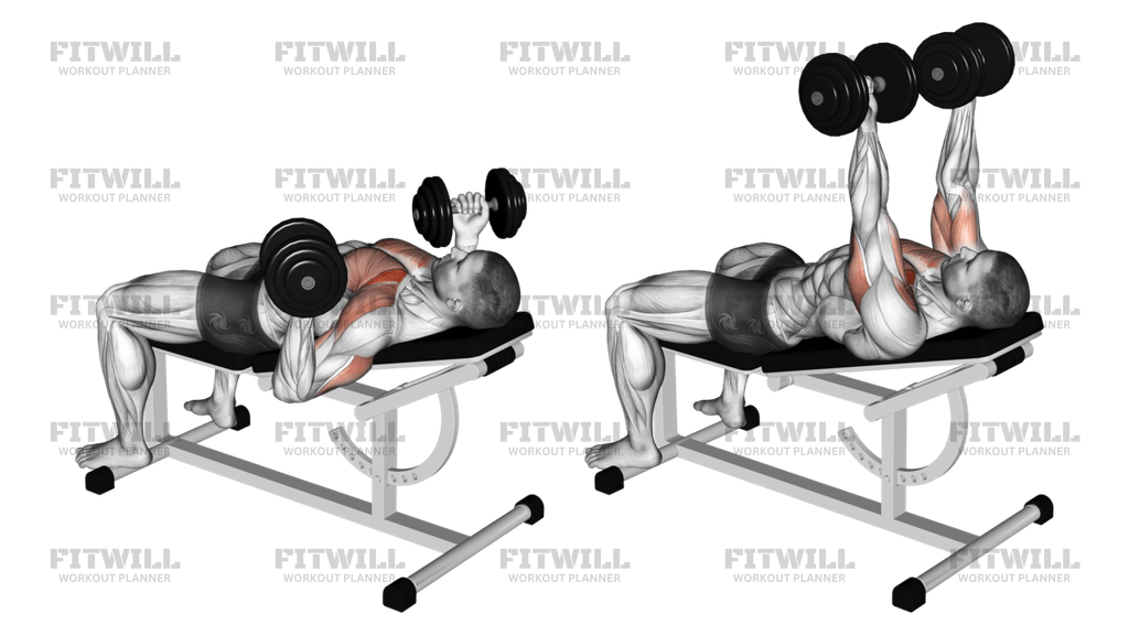 Dumbbell Incline Reverse-grip 30 Degrees Bench Press: Exercise Guide ...