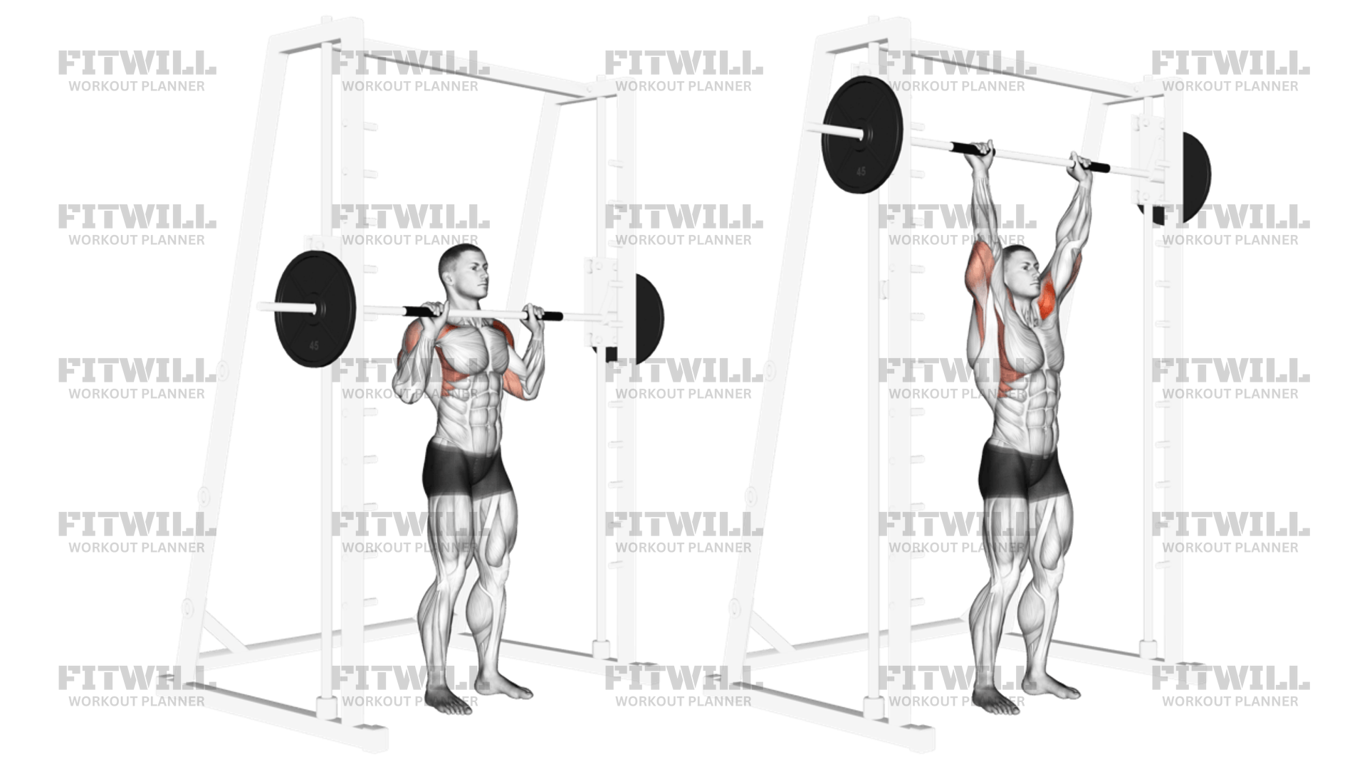 Smith Standing Shoulder Press: Exercise Guide, Video, Techniques ...