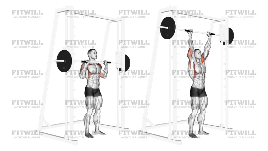 Press Militar De Pie En Máquina Smith: Video de Ejercicio | Fitwill