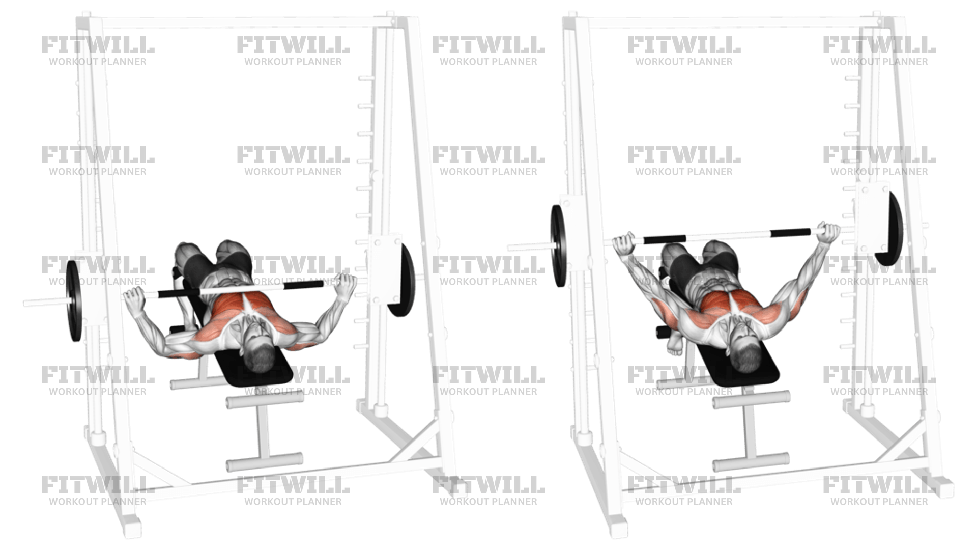 Press De Banca Declinado Con Agarre Amplio En Máquina Smith: Guía de ...