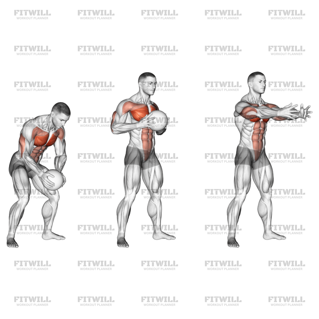 Medicine Ball Chest Push With Run Release: Exercise Guide, Techniques ...