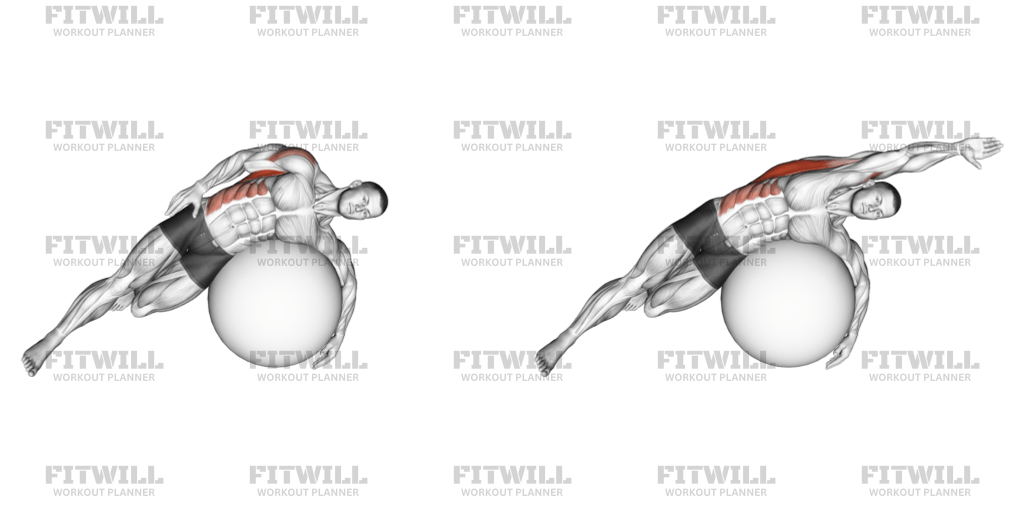 Exercise Ball Lying Side Lat Stretch: Exercise Guide, Video, Techniques ...