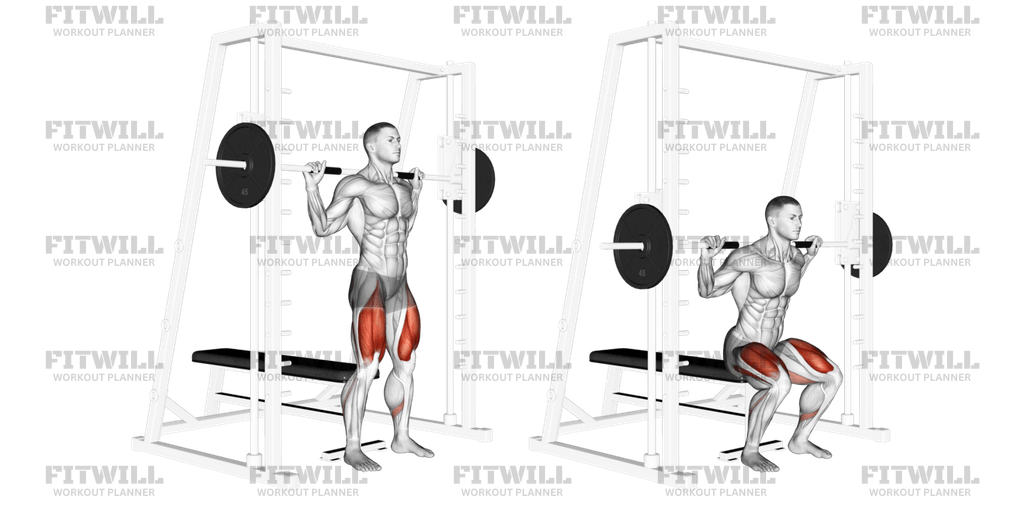 Sentadilla En Smith Con Banco: Guía de Ejercicios, Video, Técnicas ...