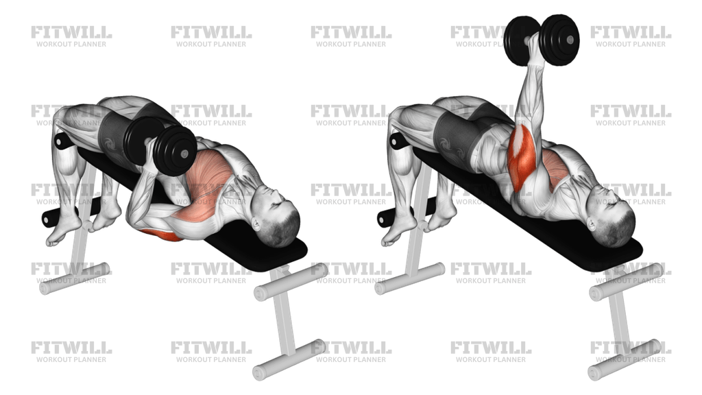 Dumbbell Decline One Arm Hammer Press: Exercise Guide, Video ...