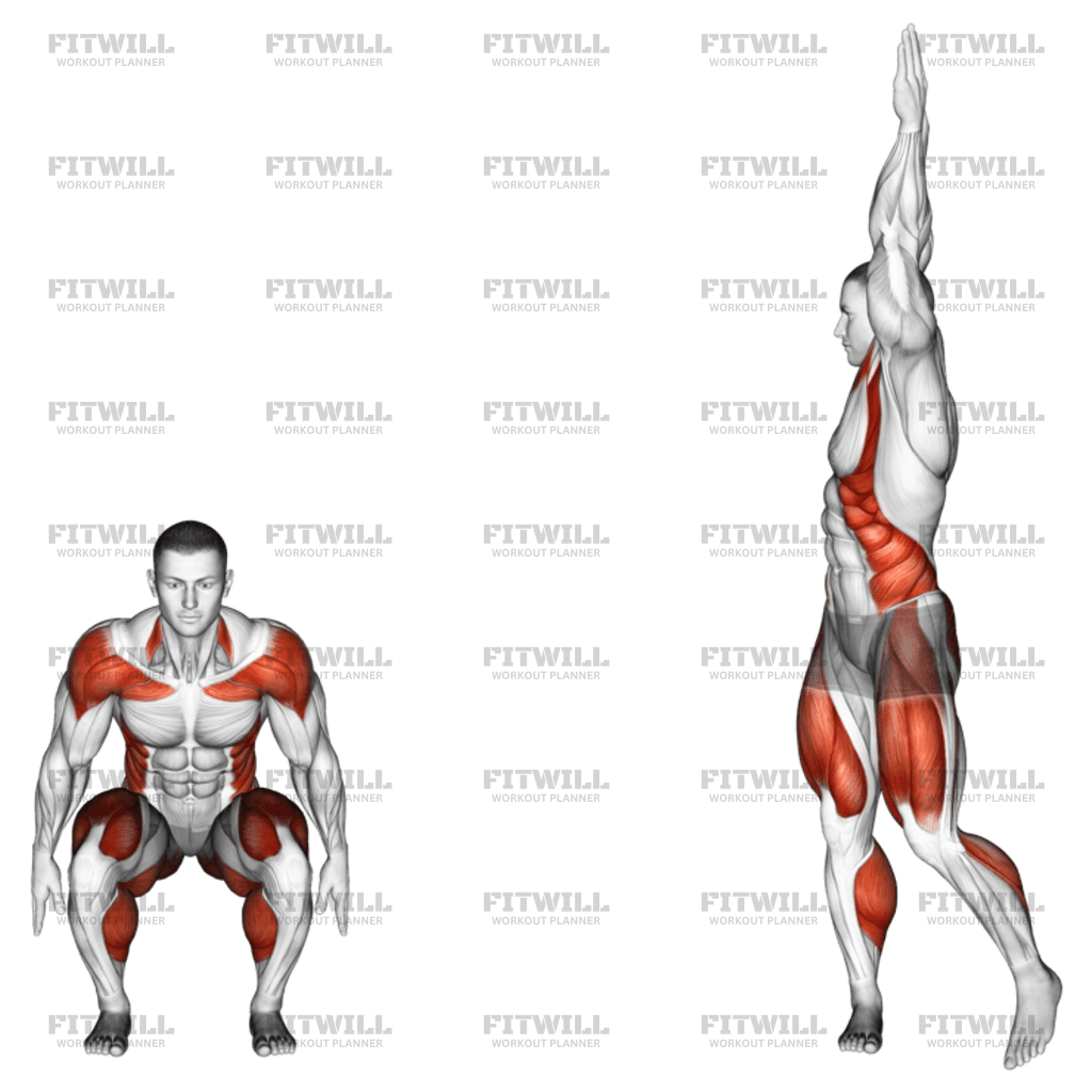 Squat To Overhead Reach With Twist: Exercise Guide, Techniques ...