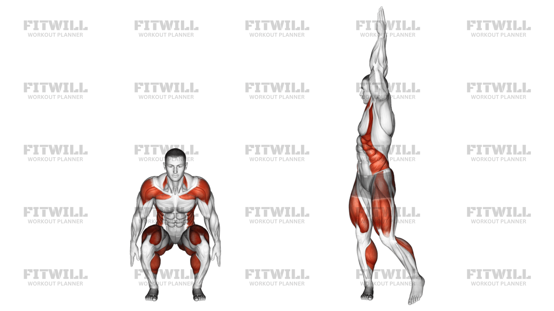Squat To Overhead Reach With Twist: Exercise Guide, Techniques ...