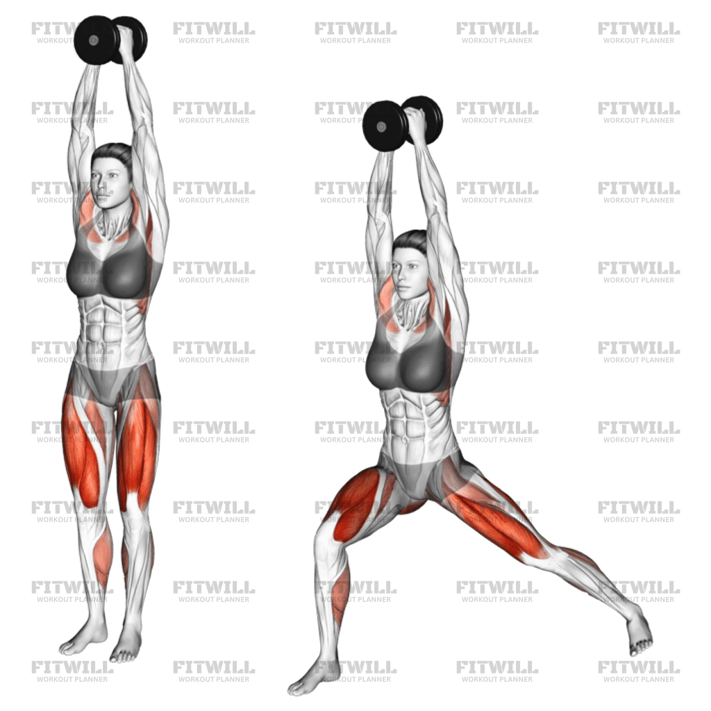 Dumbbell Overhead Side Lunge: Exercise Guide, Techniques, Benefits, How ...