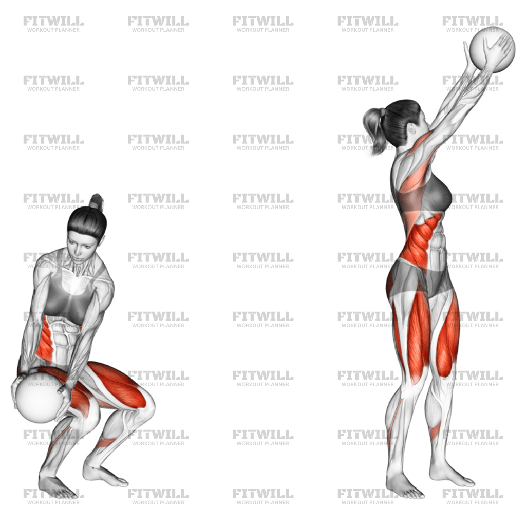 Medicine Ball Reverse Wood Chop Squat: Exercise Guide, Techniques ...