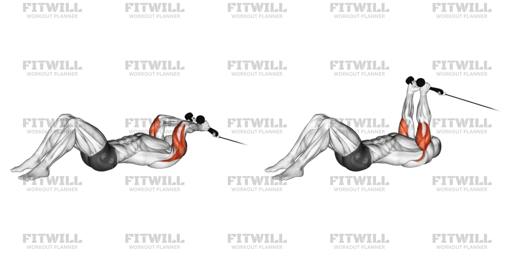 Cable Rope Lying On Floor Tricep Extension: Exercise Guide, Techniques ...