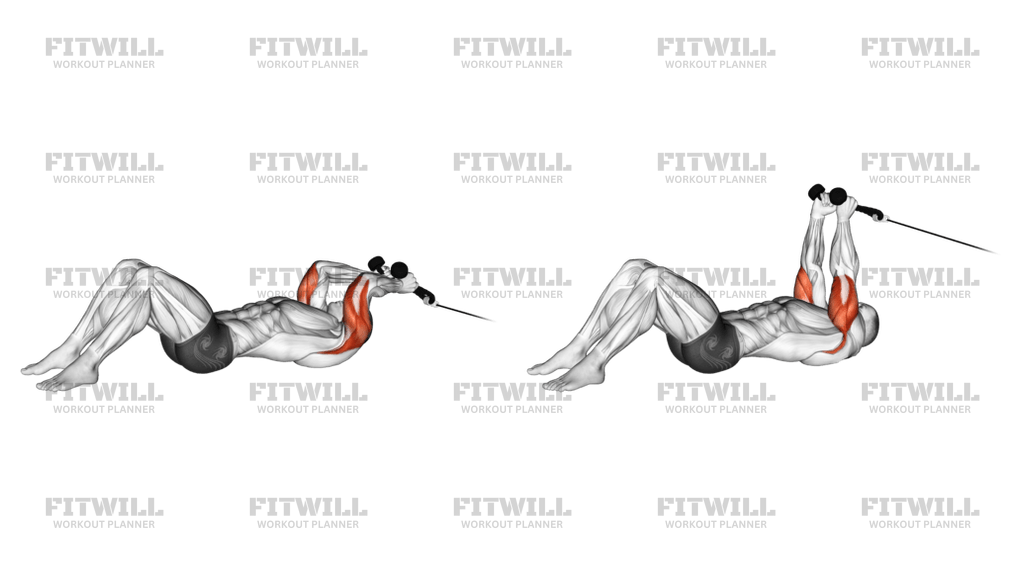 Cable Rope Lying On Floor Tricep Extension: Exercise Guide, Techniques ...