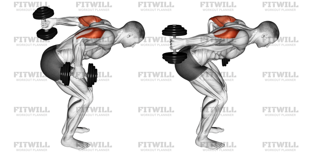 Dumbbell Standing Alternating Tricep Kickback: Exercise Guide ...