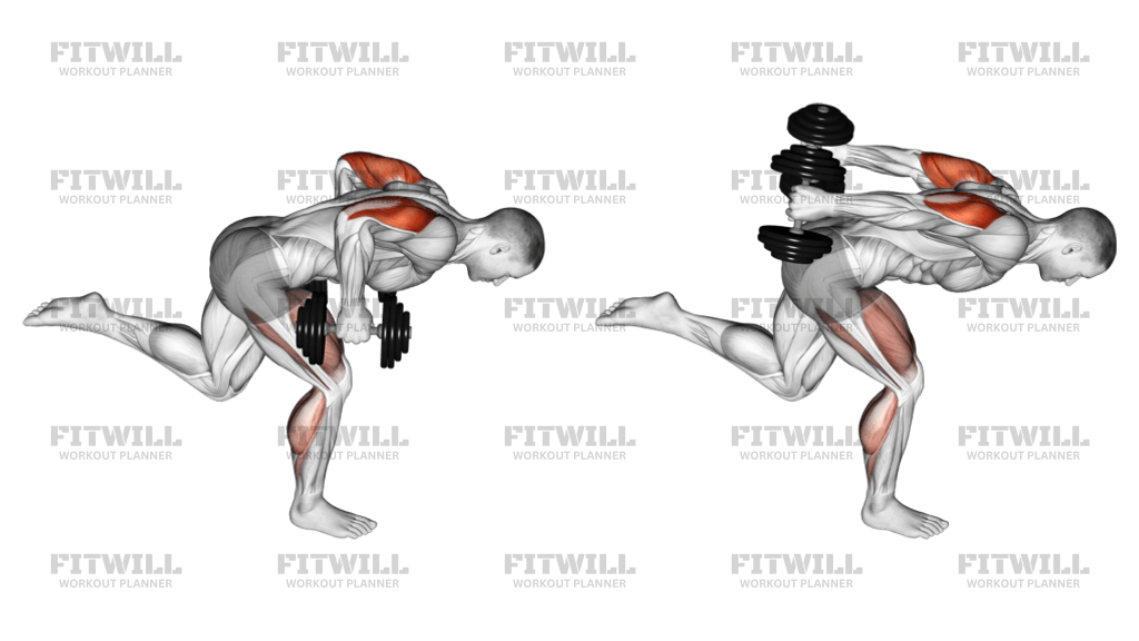 Dumbbell Tricep Kickback With Stork Stance: Exercise Guide, Techniques ...