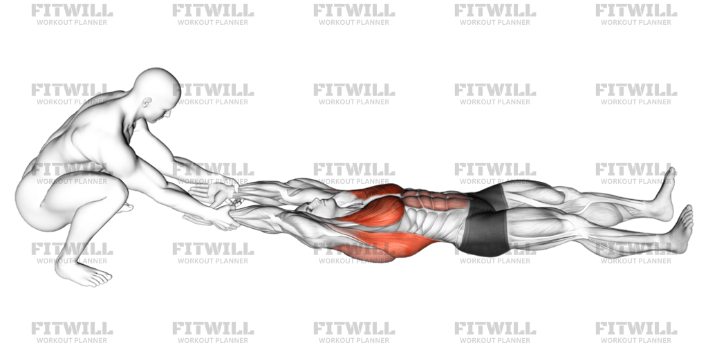 Assisted Straight Arms Lying Stretch: Exercise Guide, Techniques ...