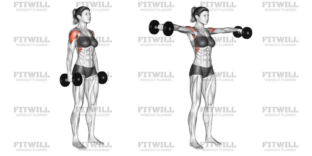 Dumbbell Standing Lateral Raise: Exercise Guide, Video, Techniques ...