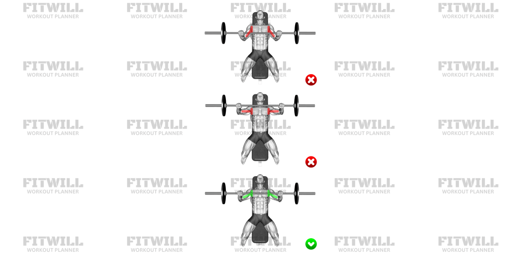 Chest Bench Press Elbows WRONG-RIGHT: Exercise Guide, Techniques ...
