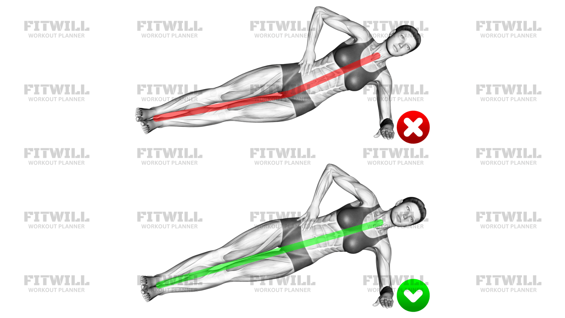 Side Plank - Butt (WRONG-RIGHT): Exercise Guide, Video, Techniques ...