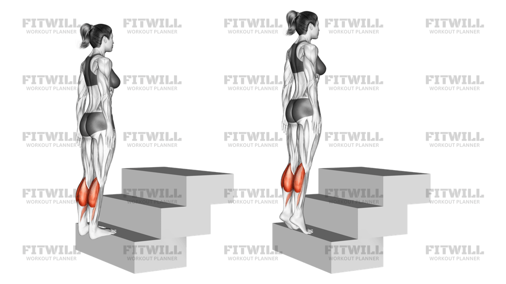 Standing Calf Raise On A Staircase: Exercise Guide, Techniques ...