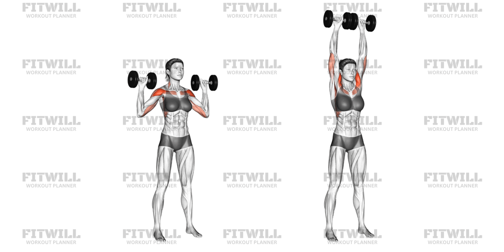 Dumbbell Standing Overhead Press: Exercise Guide, Video, Techniques ...