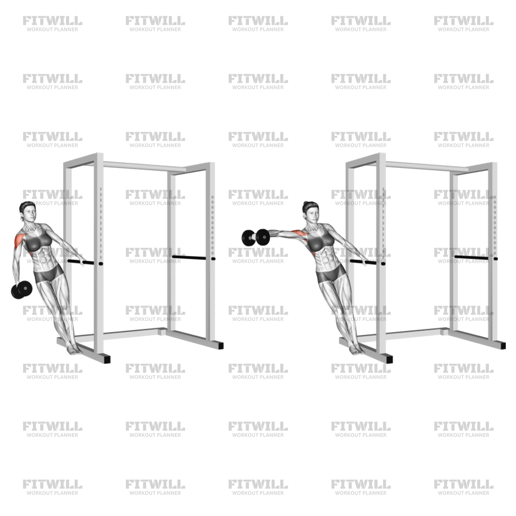 Dumbbell Single-arm Leaning Lateral Raise: Exercise Guide, Video ...