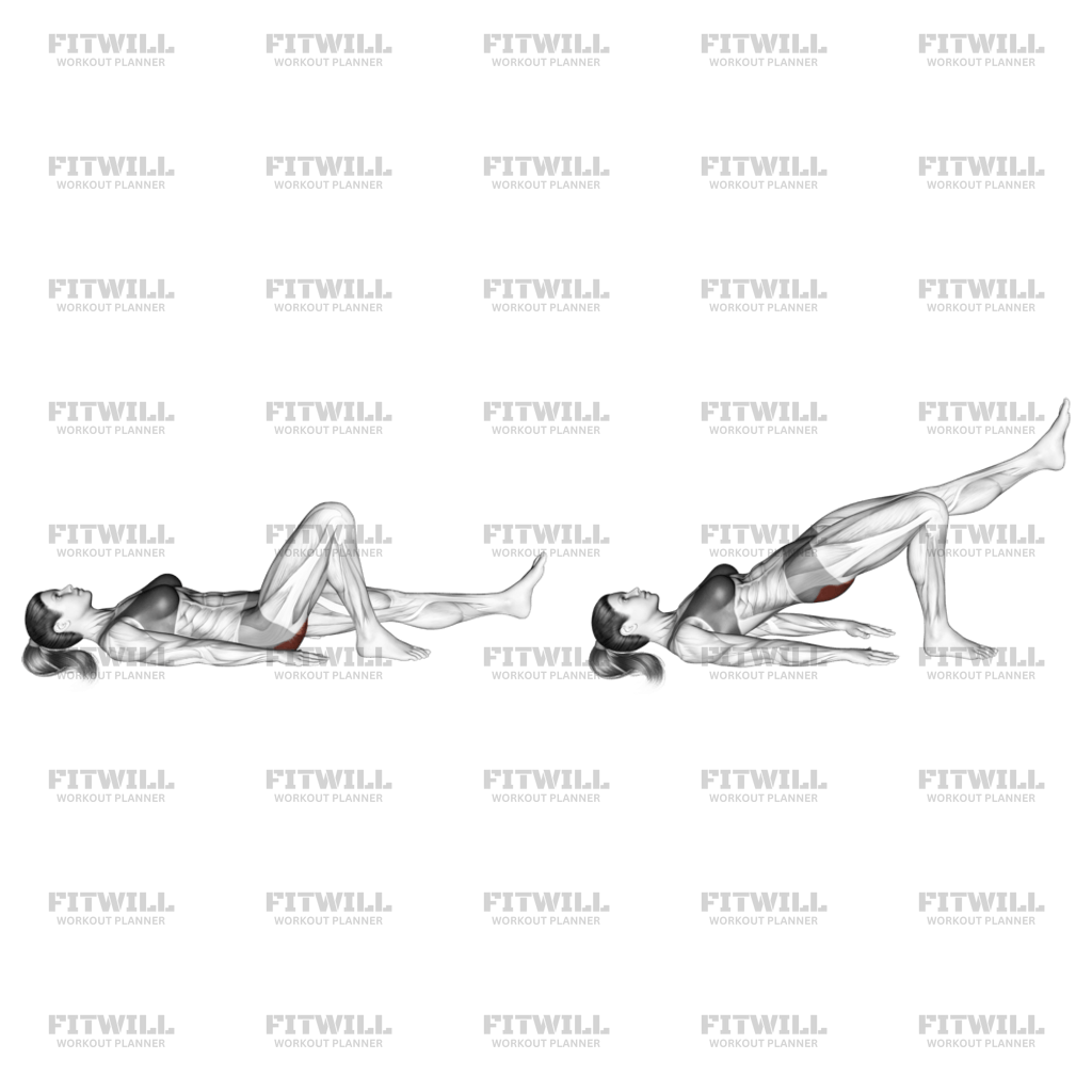 Glute Bridge One Leg On Floor (straight Leg): Exercise Guide ...