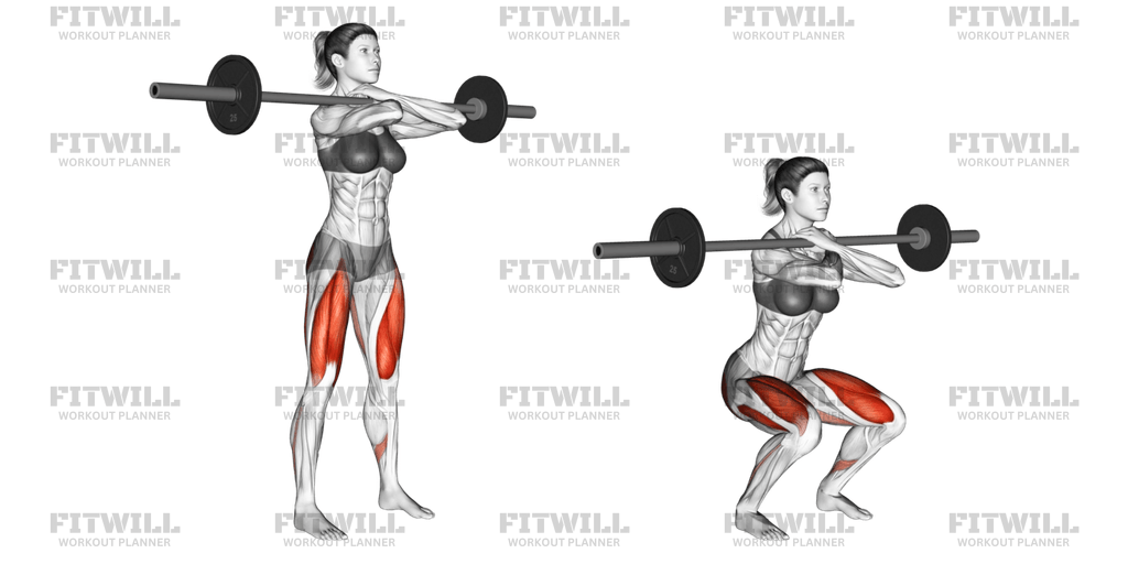 Sentadilla Frontal Con Barra: Guía de Ejercicios, Video, Técnicas ...