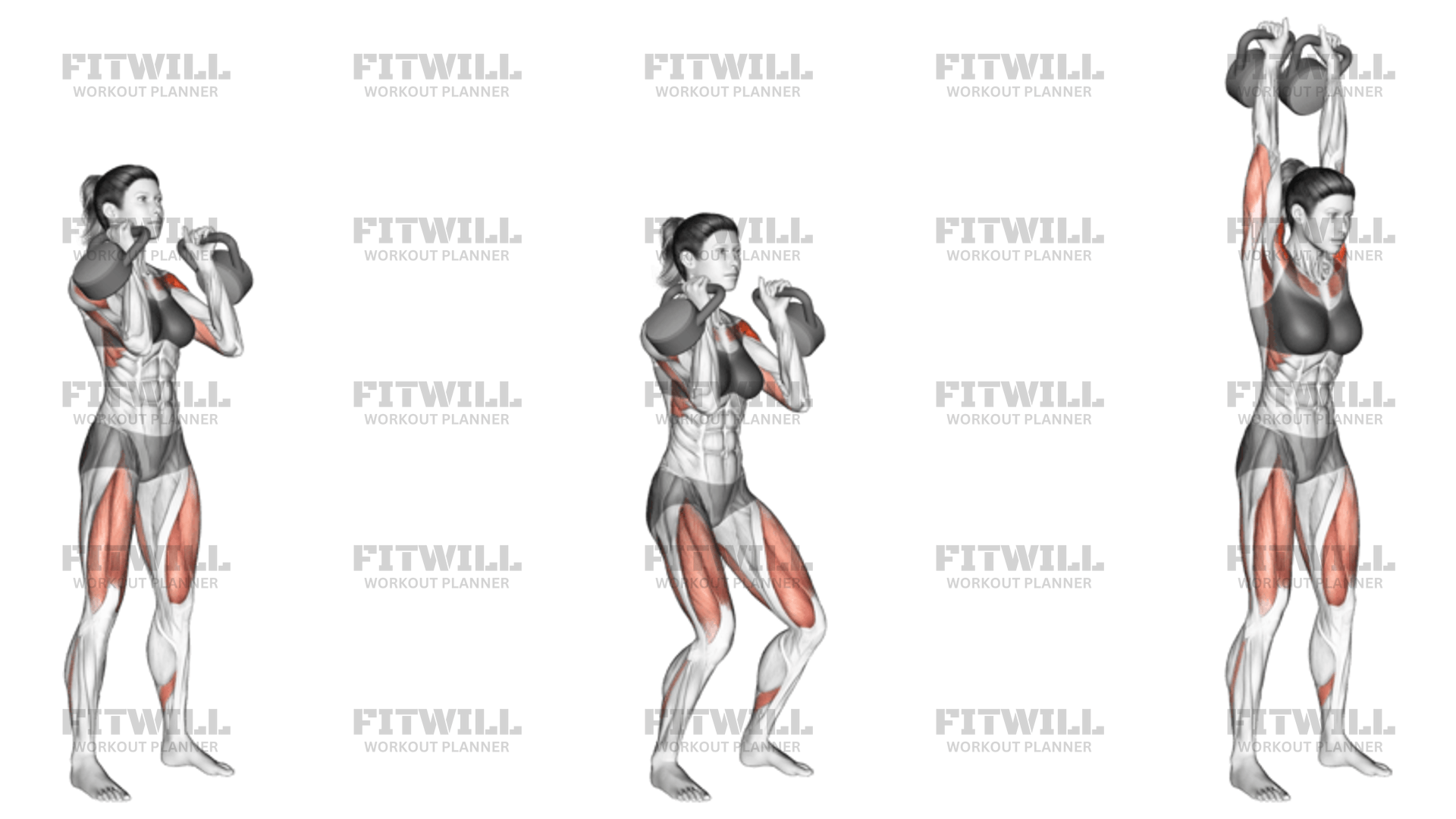 Kettlebell Double Push Press: Exercise Guide, Techniques, Benefits, How ...