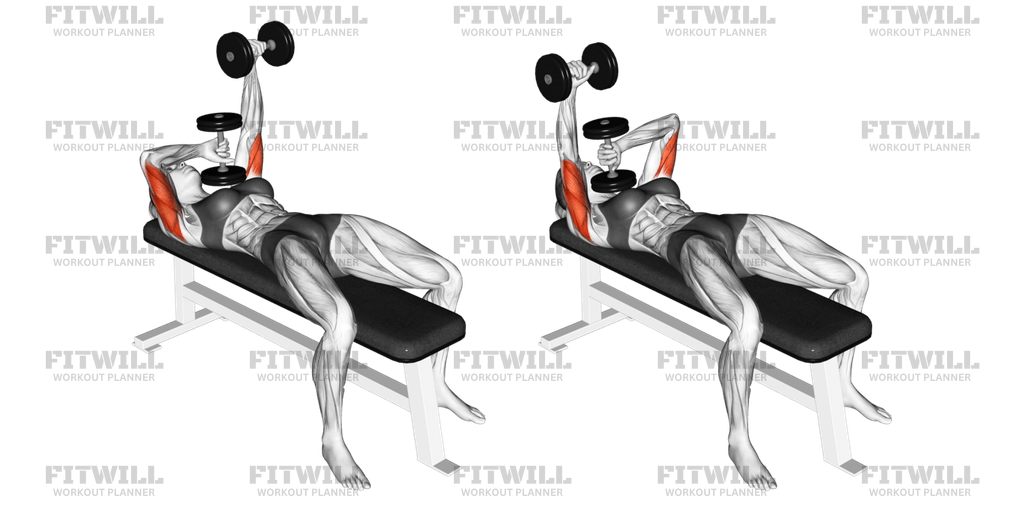Dumbbell Lying Extension Across Face: Exercise Guide, Techniques ...