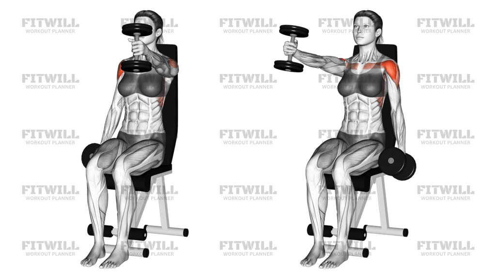 Dumbbell Seated Alternate Front Raise: Exercise Guide, Techniques ...