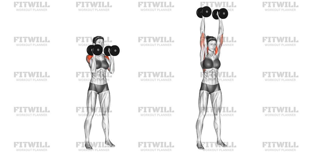 Dumbbell Standing Palms In Press: Exercise Guide, Video, Techniques ...